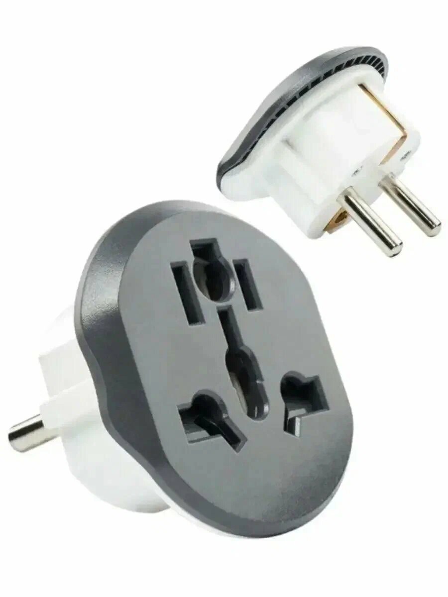 Универсальный переходник isa для всех видов розеток, с заземлением,16A, Евровилка, 1 шт.