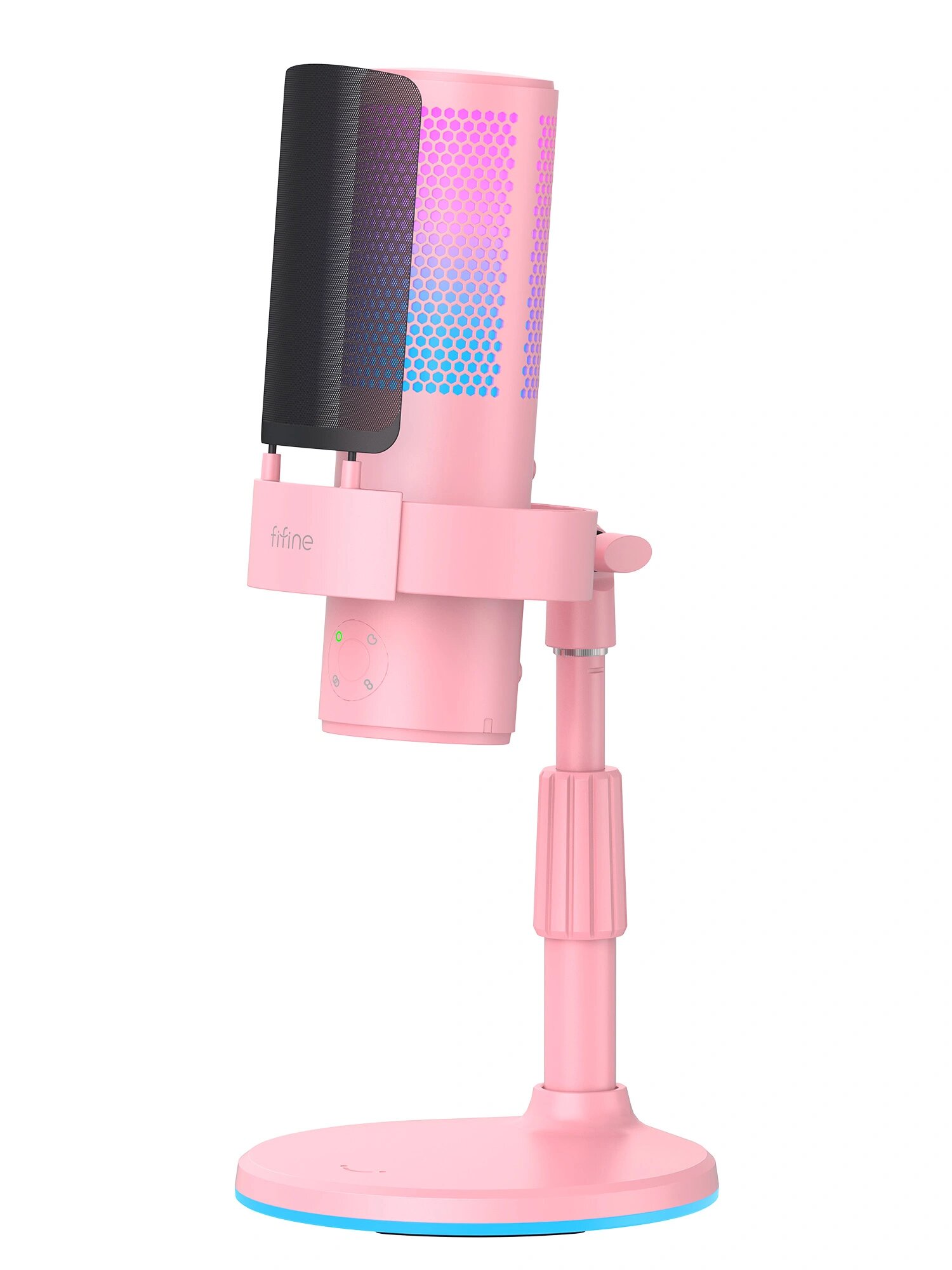 Конденсаторный USB-микрофон Fifine AmpliGame A9S с RGB-подсветкой, Pink