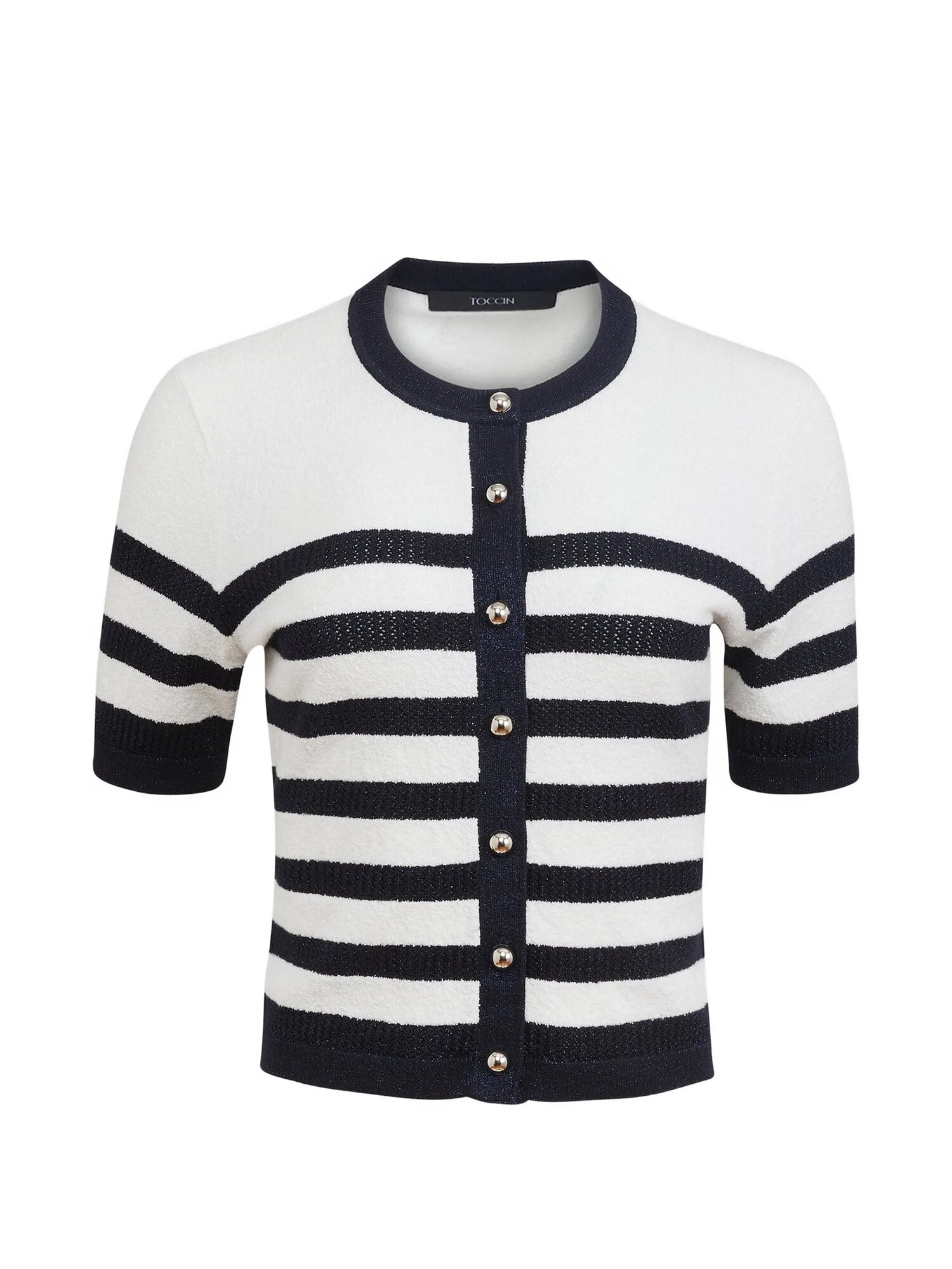 Кардиган TOCCIN Oakley striped button-down short-sleeve cardigan