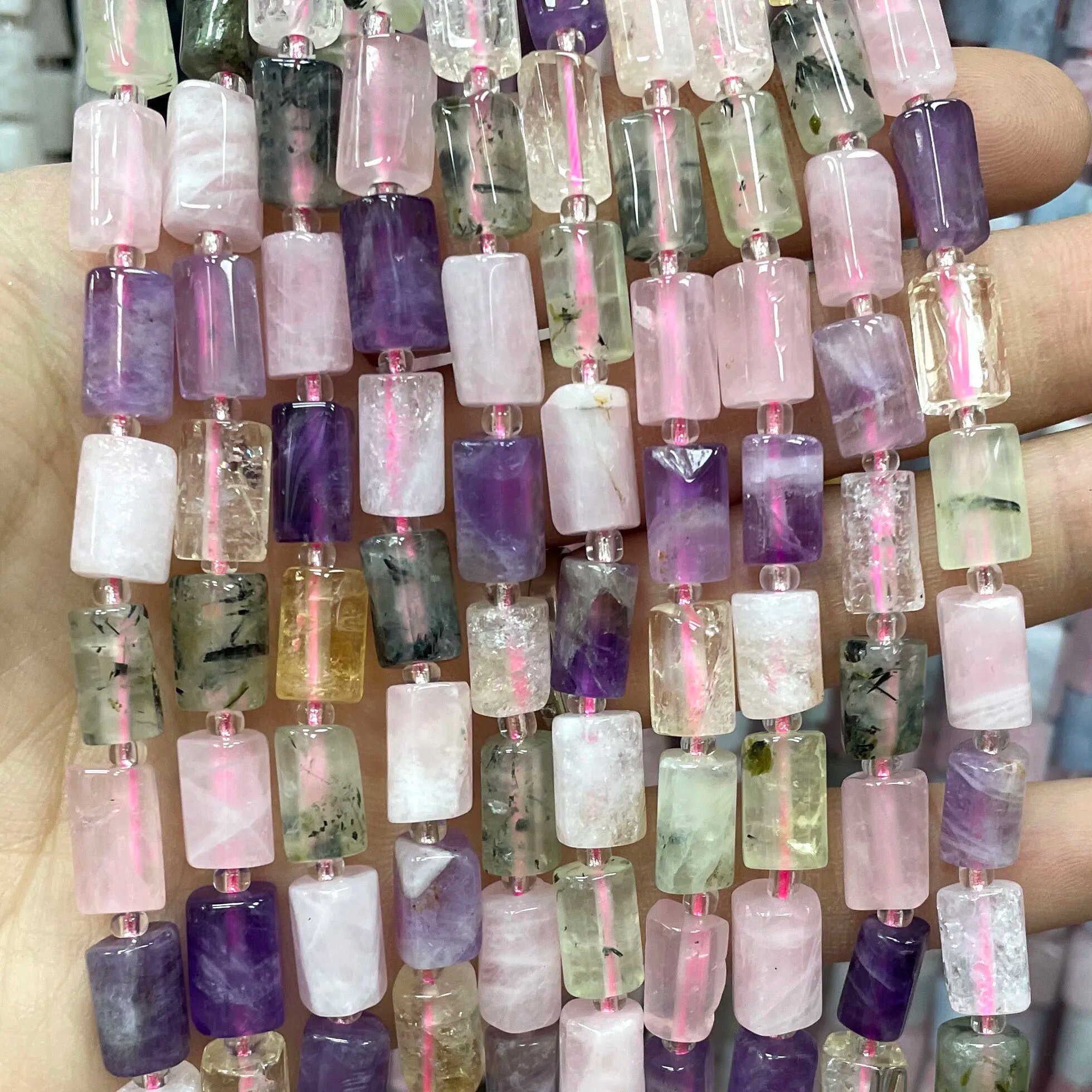 Бусины граненые Colorful Crystal 6x11 мм для браслетов