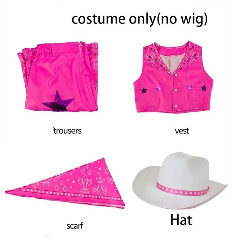 Розовый костюм ковбойки Barbie, XL, без парика