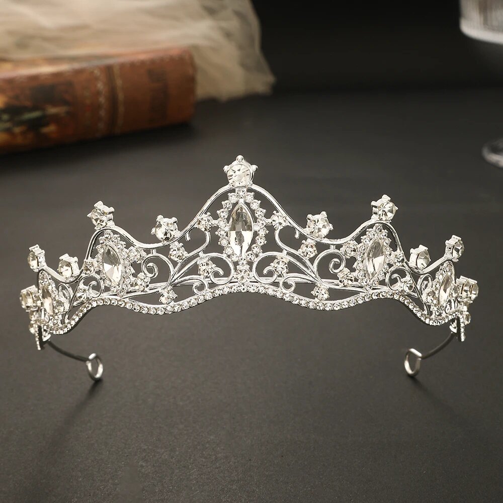 Свадебная корона, золотые свадебные аксессуары для волос, хрустальные стразы, свадебные диадемы и короны для невесты, головной убор, диадема, украшение для волос