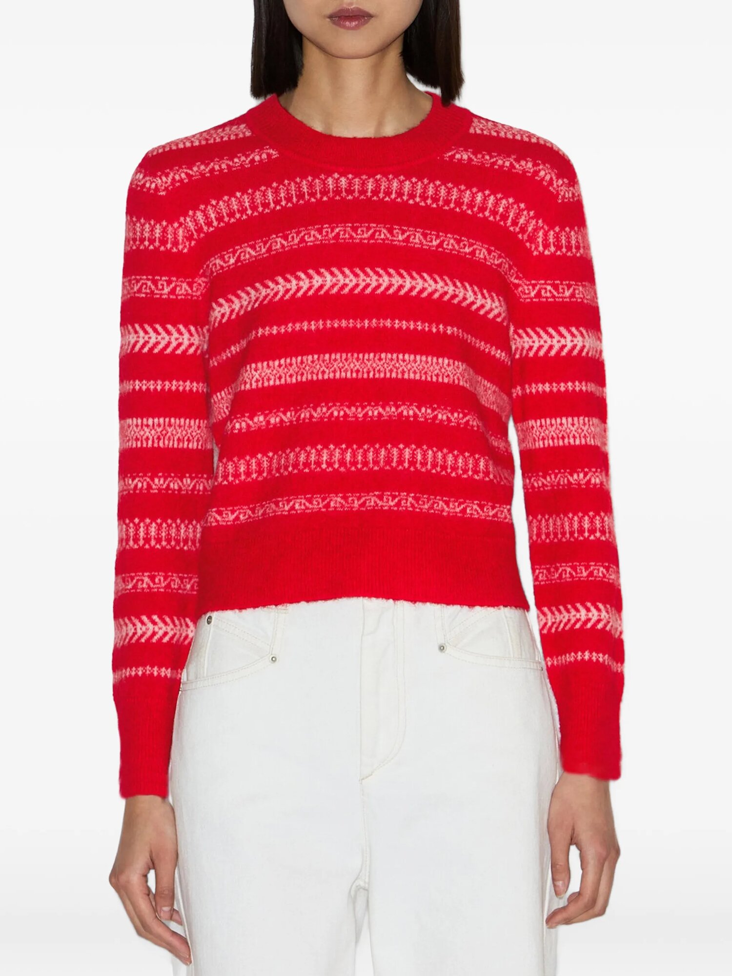 Свитер Isabel Marant Amity jacquard knitted sweater, размер 36, , красный — фото 1