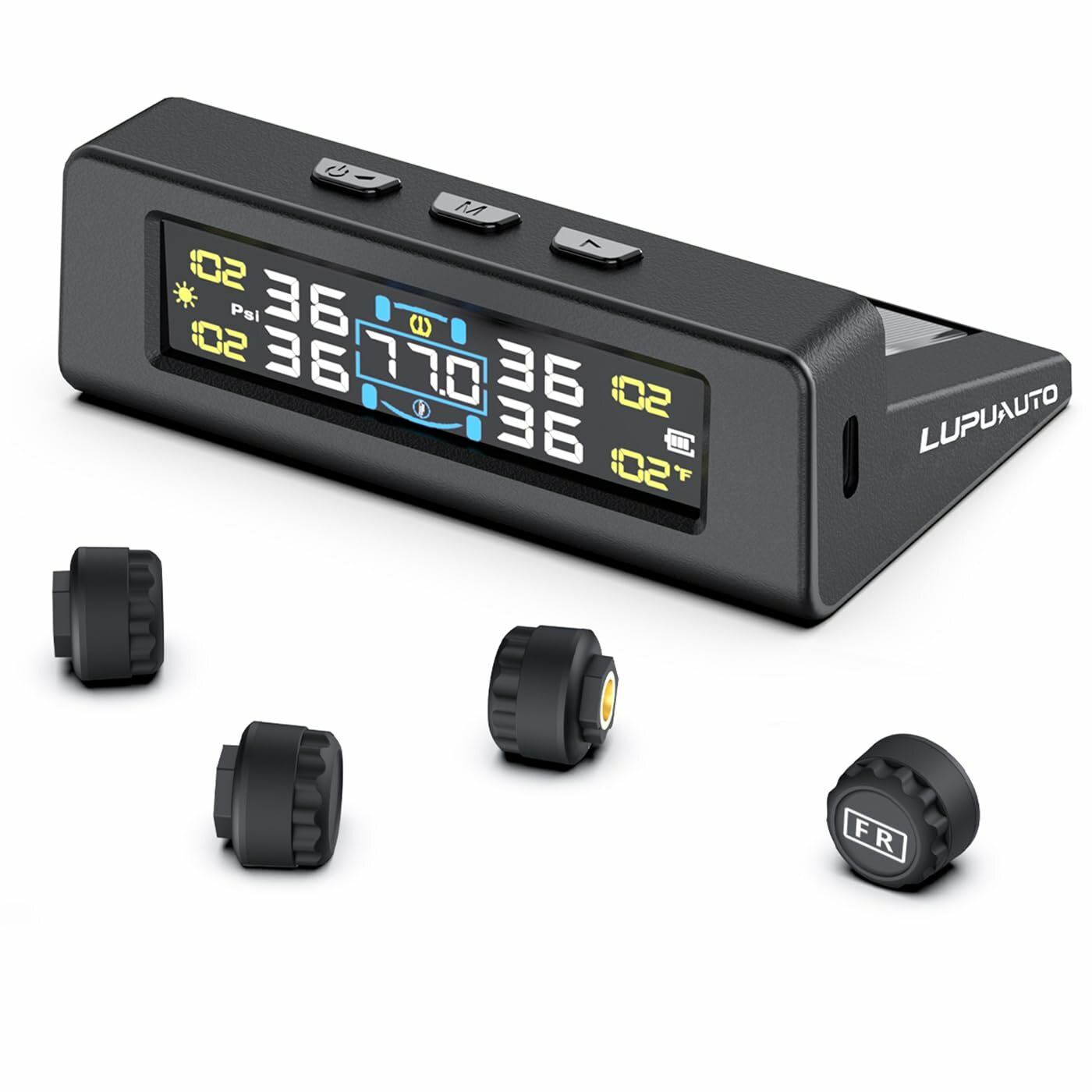 Система контроля давления в шинах автофургона, беспроводная система TPMS с 4 датчиками и 6 режимами сигнализации, монито