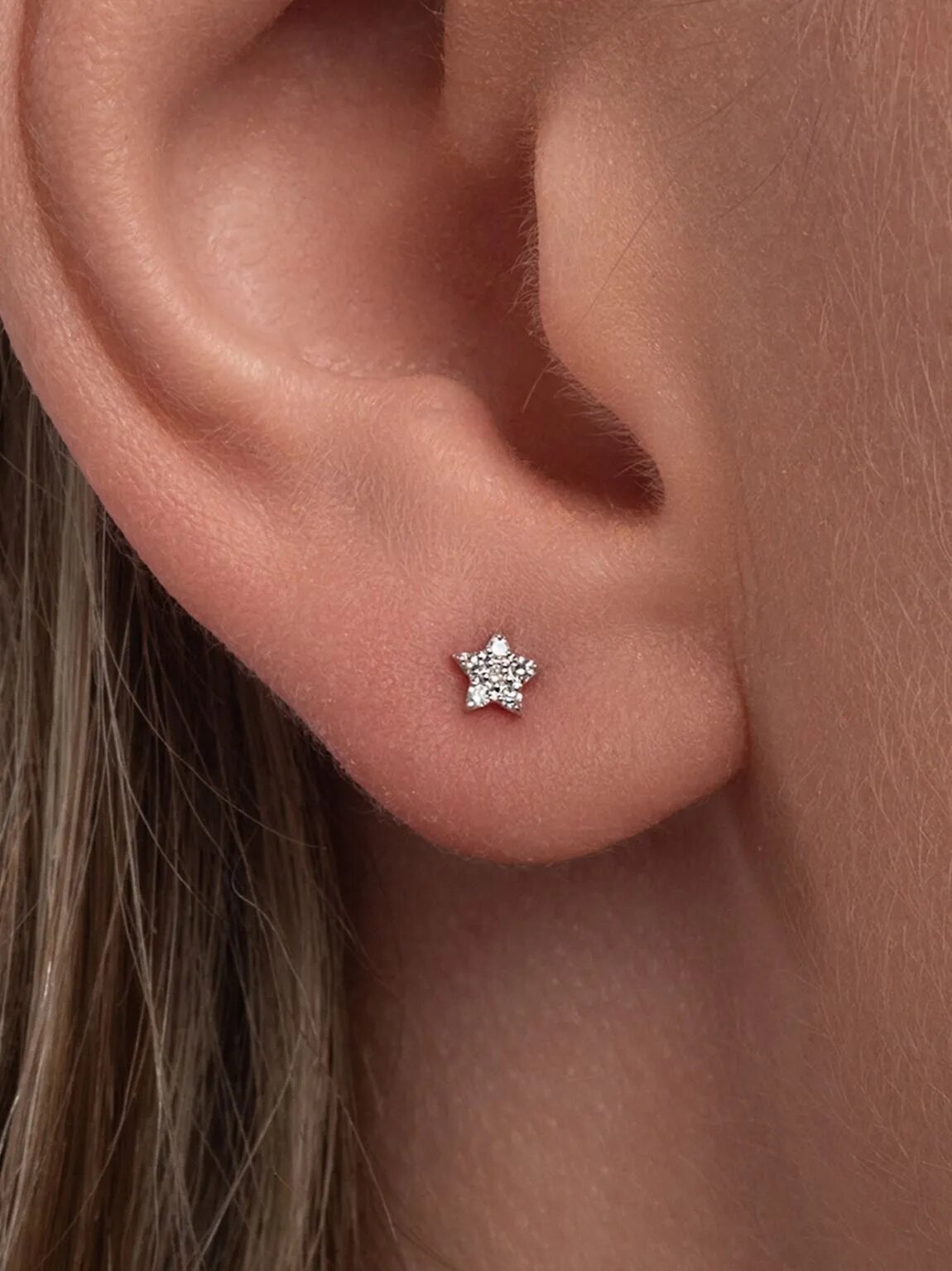 Пирсинг, красное золото, 585 проба, родирование, бриллиант