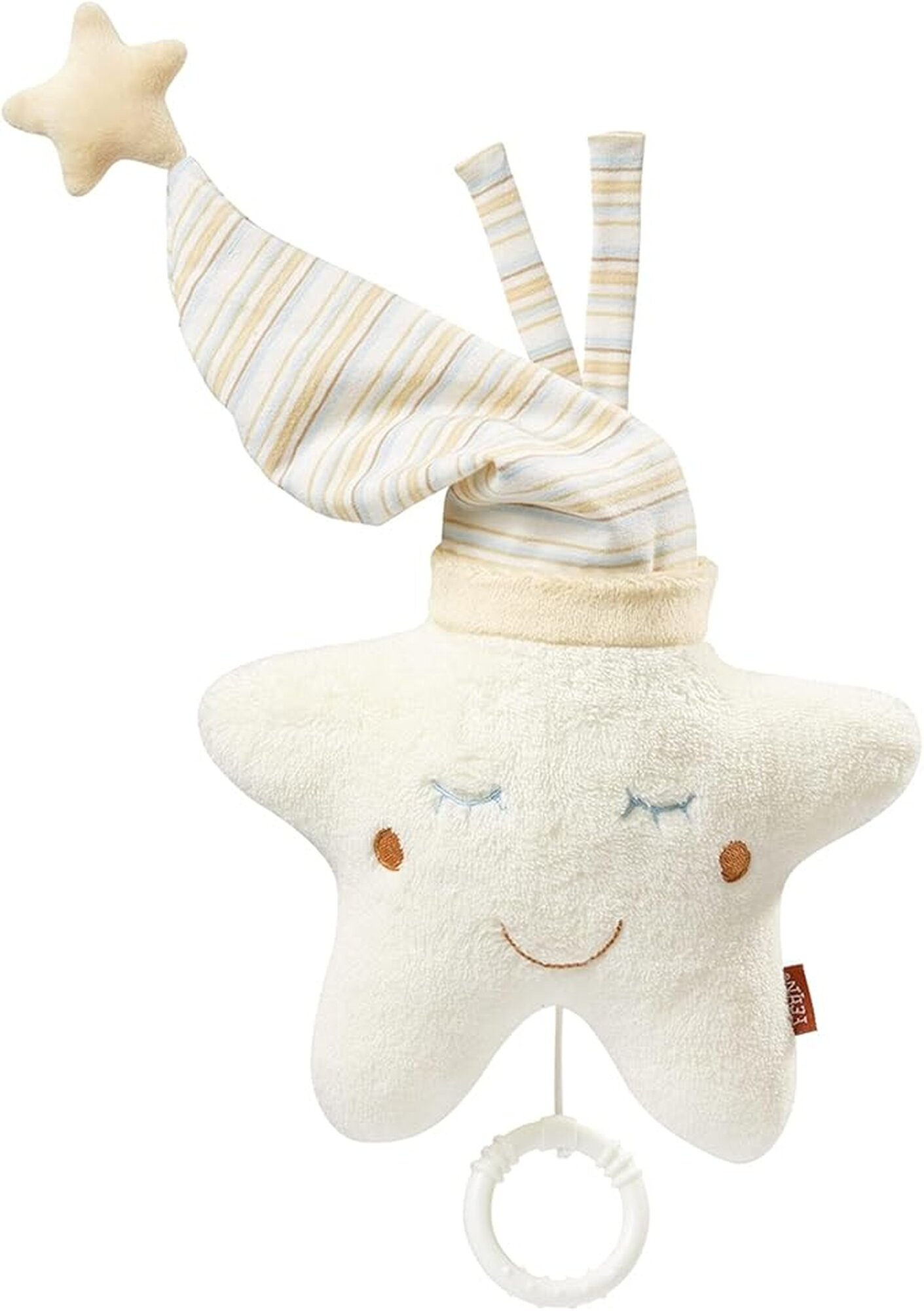 Игрушка мягкая Fehn "Звезда", музыкальная, плюш, 22 см, разноцветная