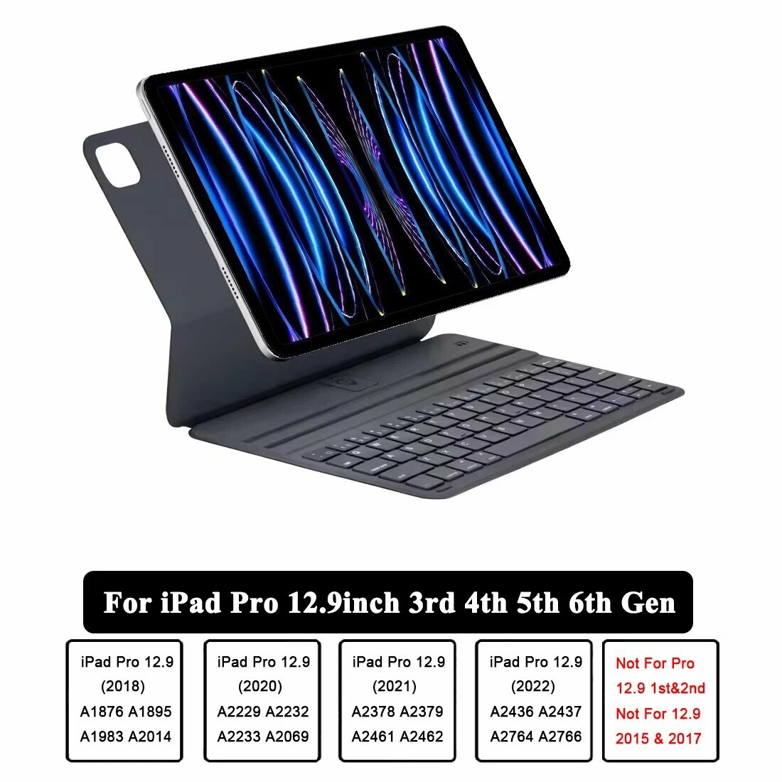 Чехол-клавиатура PULUZ для iPad Pro 12.9" 3-6 Gen