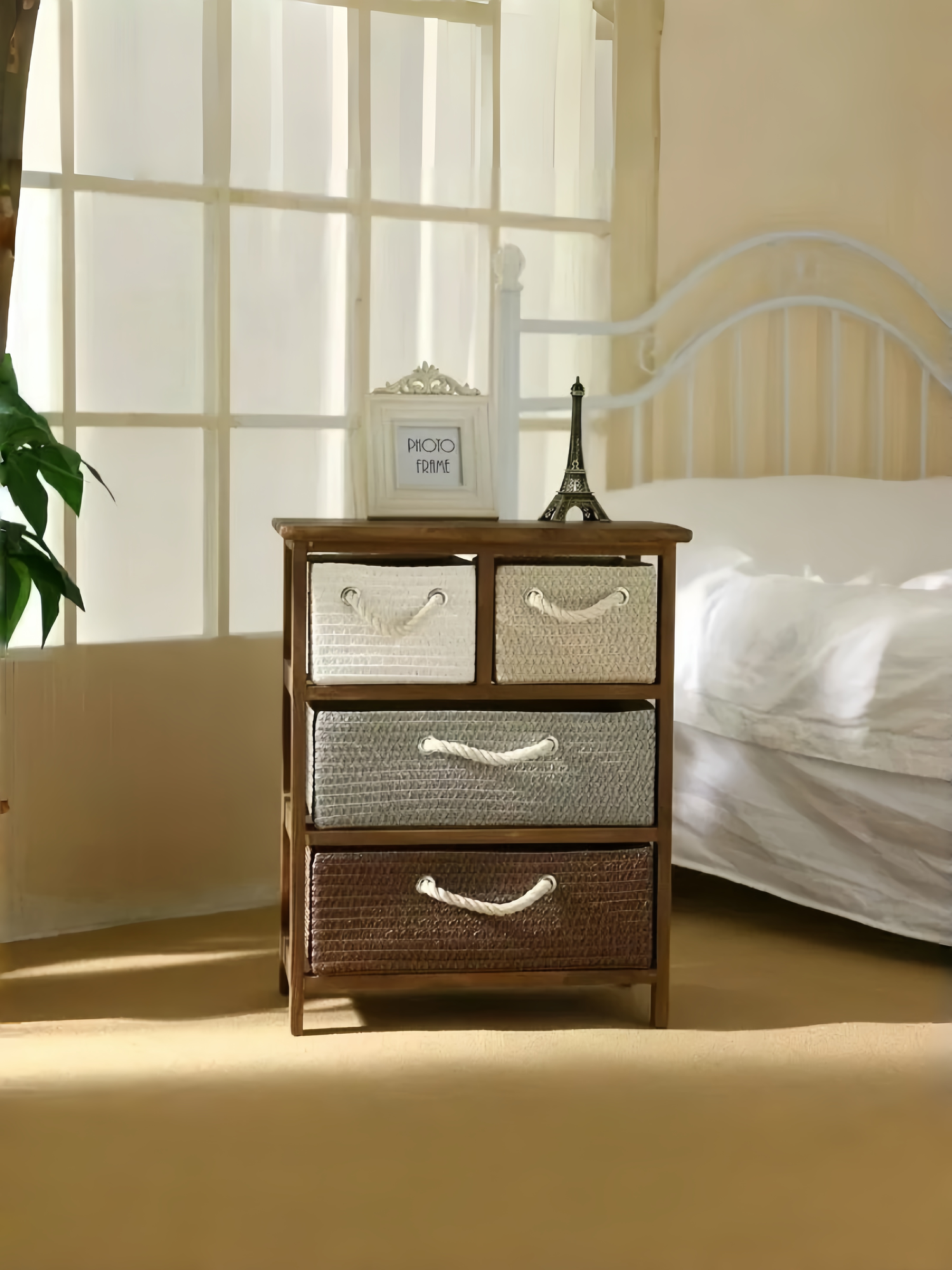 Комод ASDF, с 4 выдвижными ящиками, стиль кантри, высота 60 см