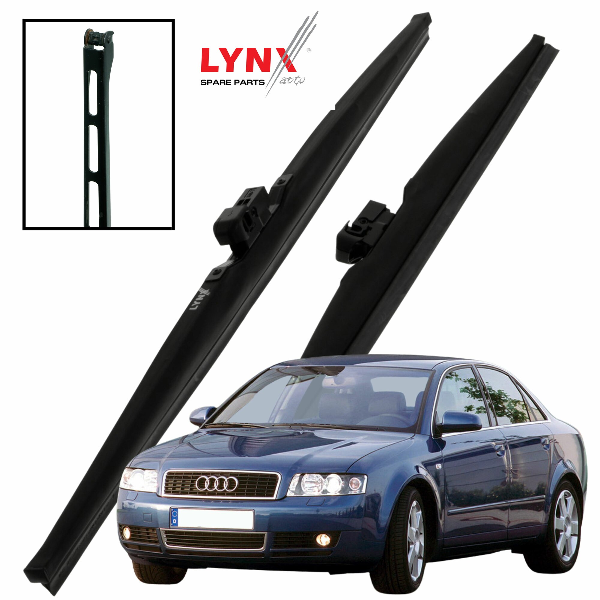 Дворники AUDI A4 (2) B6 / ауди А4 седан 2000 2001 Щетки стеклоочистителя зимние LYNXauto 550мм-550мм к-т 2 шт.