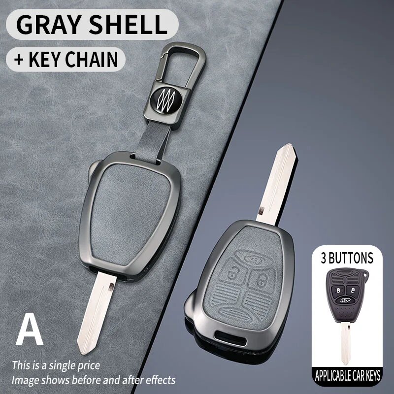 Металлический Кожаный Чехол Для Ключей Для Chrysler Voyager Pacifica 300c PT Cruiser Dodge Caliber Avenger Jeep Grand Cheroke.