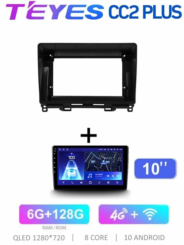 Магнитола 10" Teyes CC2 Plus 6/128 Gb для Honda Jazz 4 Fit 4 GR GS GR GS 2020-2024 (B) левый руль