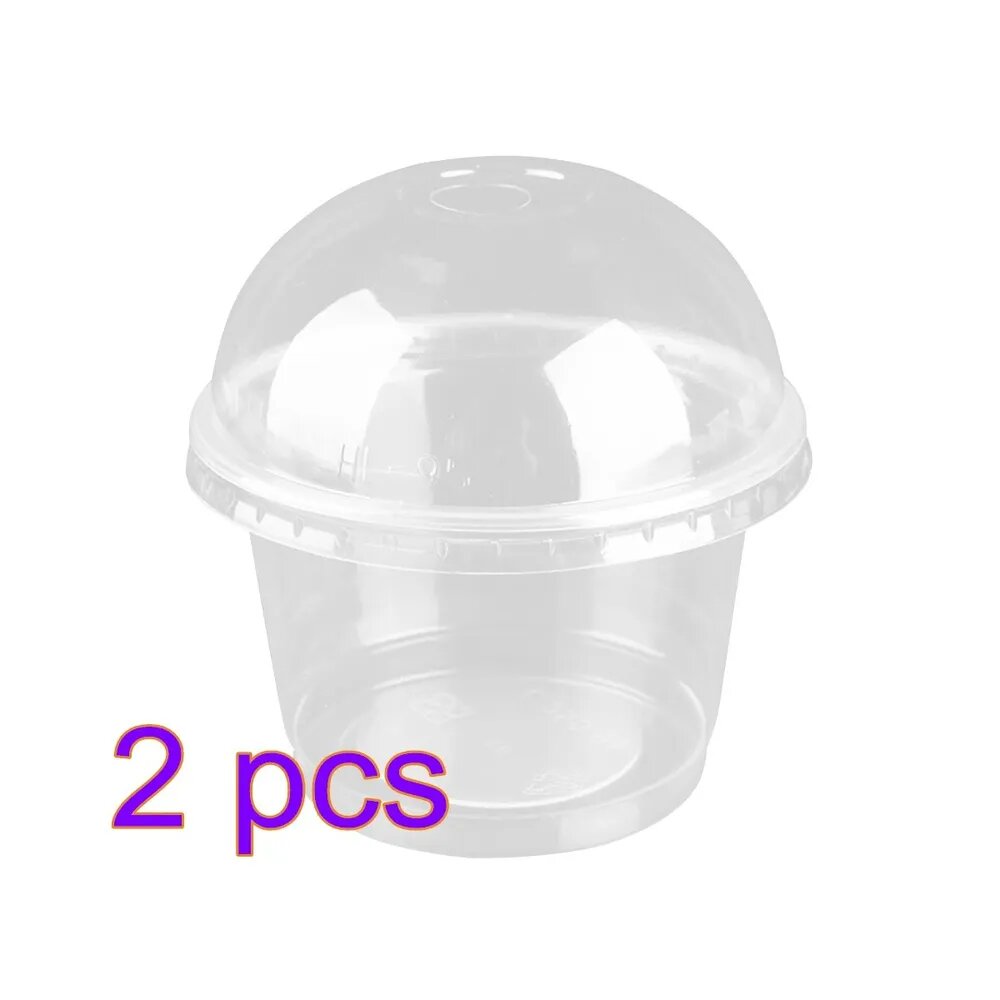 Набор из 50 прозрачных салатных чаш с крышками 250 мл