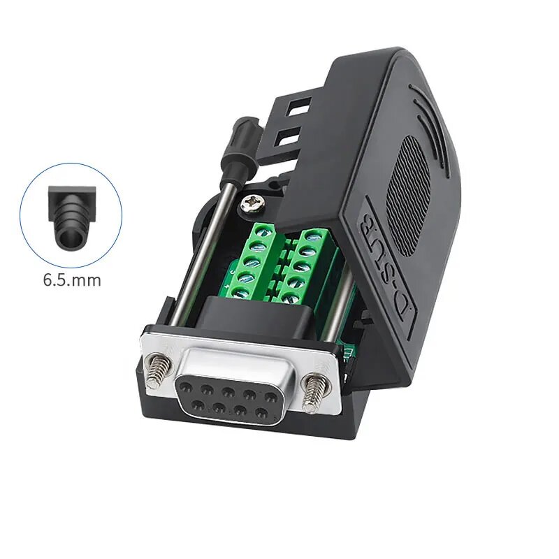 Разъем DB9 RS232 D-SUB 9-контактный разъем «папа-мама» Разъемы RS485 21-24 AWG Black Female pole
