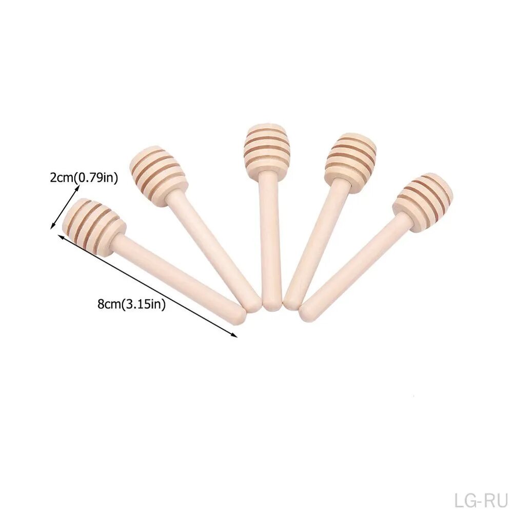 24 штуки деревянных дрипперов для мёда, палочек-серверов для джема и сиропа, дризеров, штук для размешивания, кухонных инструментов (8 см), материал дерево, размер 8*2 см