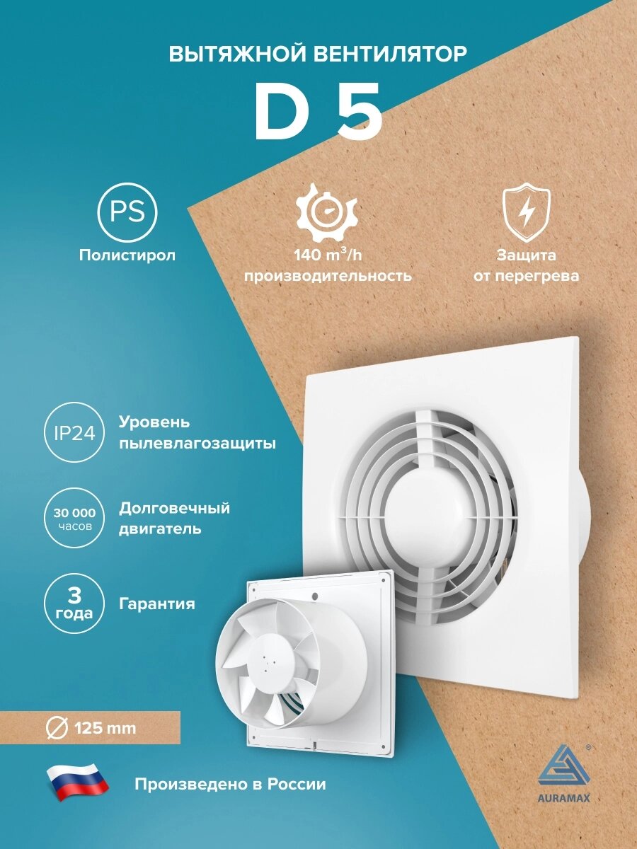 Вентилятор накладной D D125 AURAMAX
