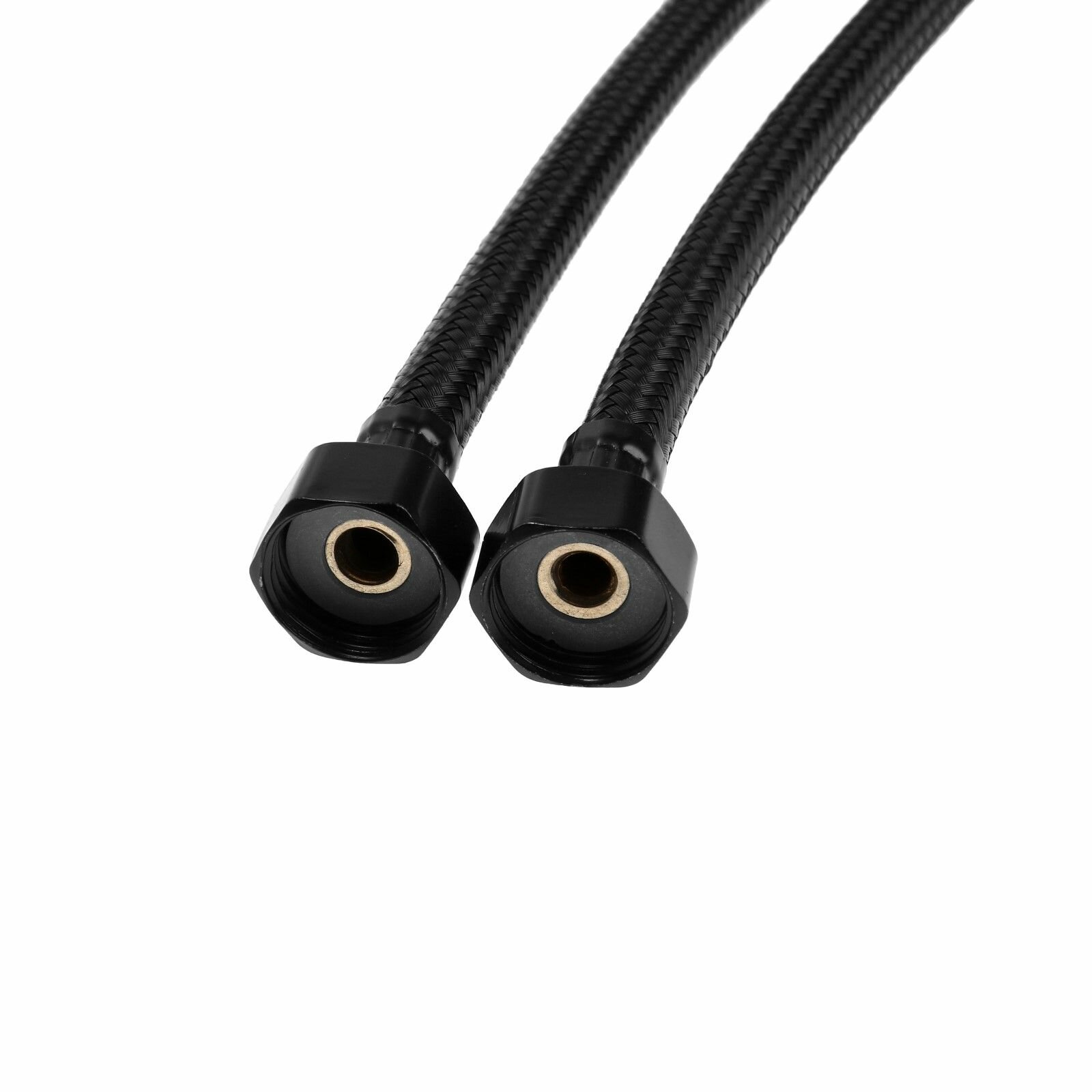 Подводка гибкая комплект 2 шт, для смесителя, нейлон, 1/2", М10, 60 см, набор 2 шт, черная