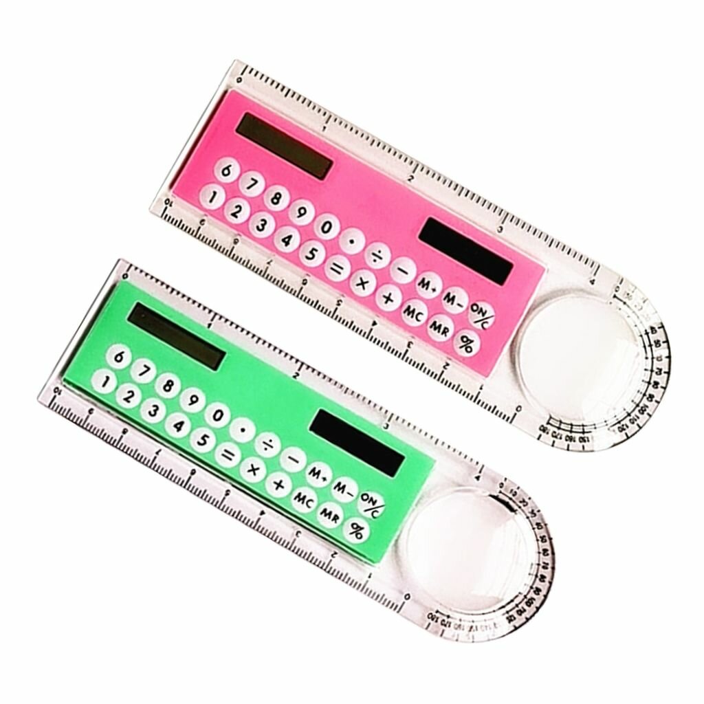 Калькулятор с линейкой, лупой и транспортиром