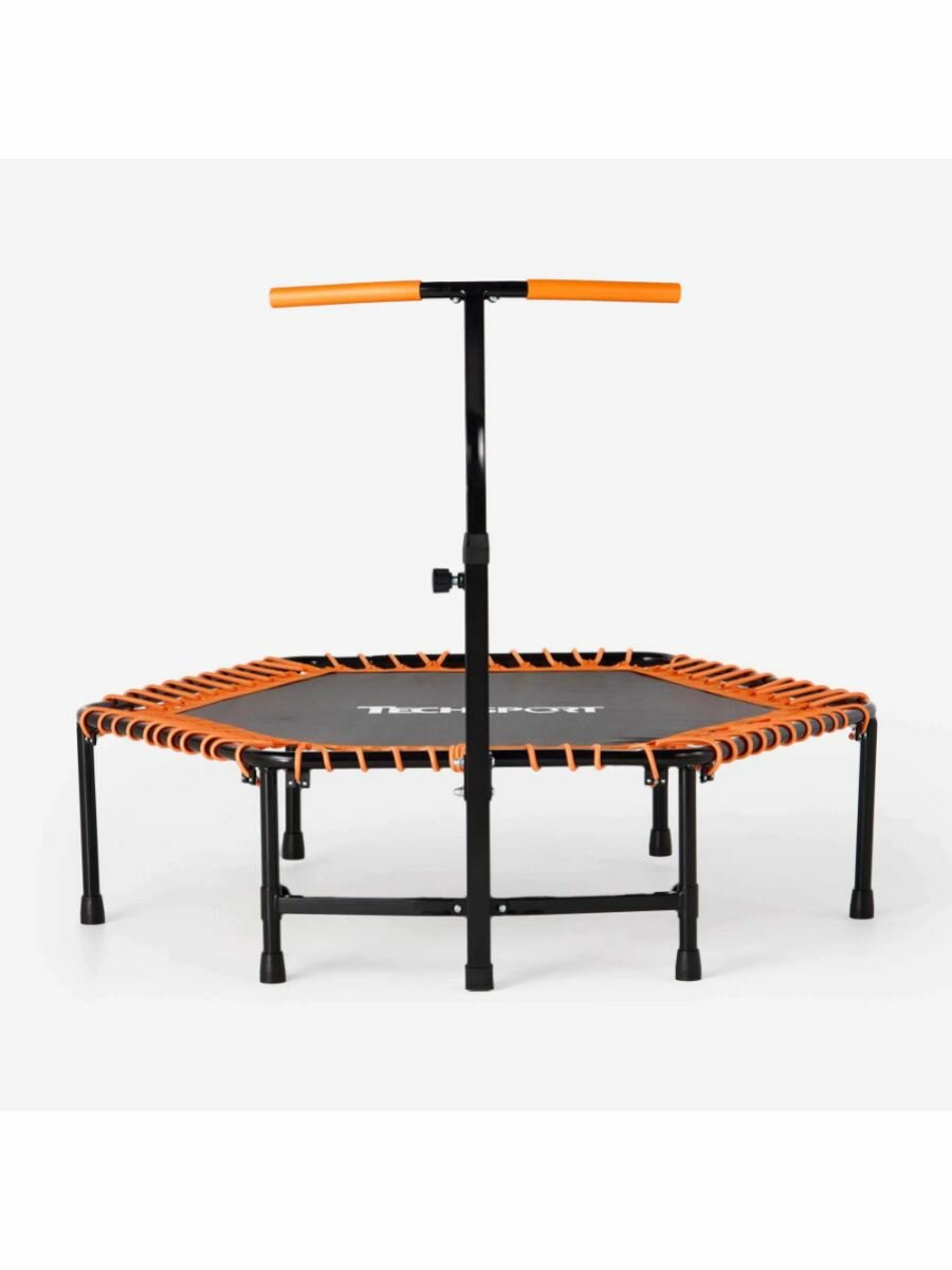 Фитнес батут TechSport TX-B6918B, до 130 кг, 130 см, чёрно-оранжевый
