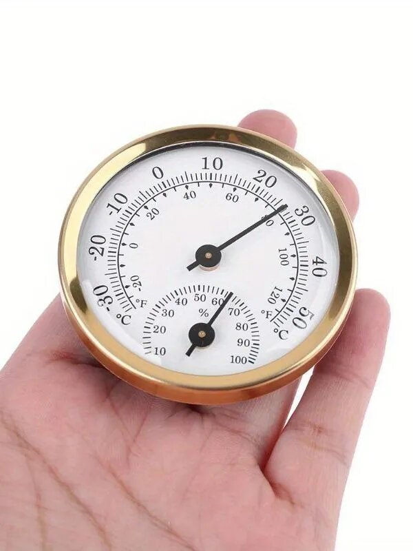 Точный механический термометр-гигрометр 2-в-1 с защитой от вибраций для помещений и улицы, 1 шт.