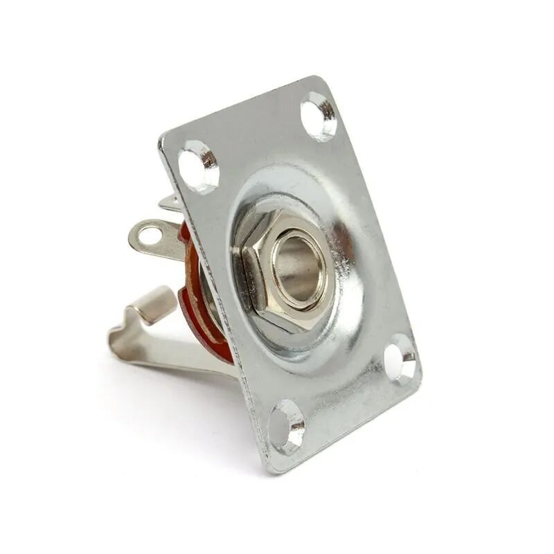 Выходной разъем, гнездо, пластина для электрогитары. Серебро