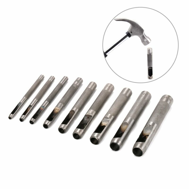 Дырокол пробойник для кожи, ткани, резины/ручной набор круглых пробойников из усиленной закаленной инструментальной стали/просекатель