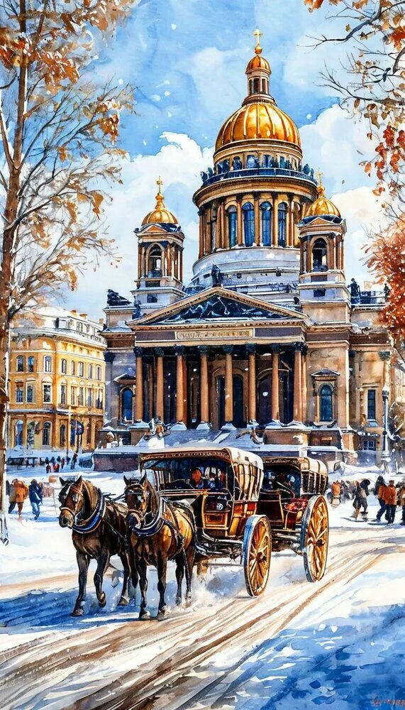 Алмазная Мозаика "Исаакиевский Собор" 30x40 См, Безрамная, Идеальна Для Дома, Украшения, Подарков.