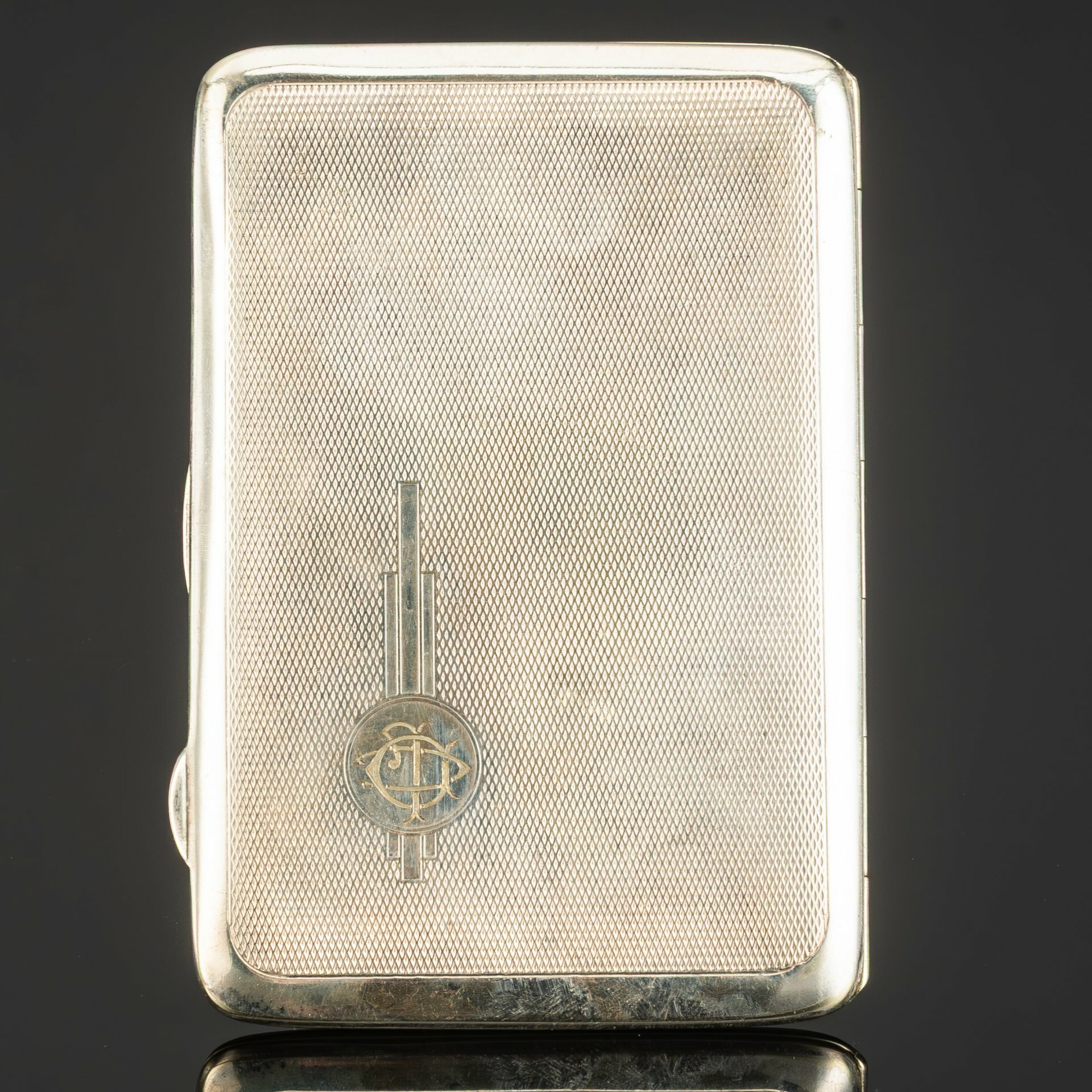 Портсигар для самокруток, выполненный в стиле ар-деко, Harman Bros (?), металл