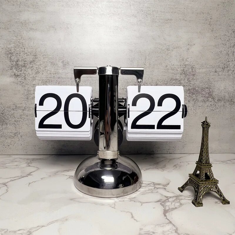 Настольные часы-раскладушки механические 24h white sliver