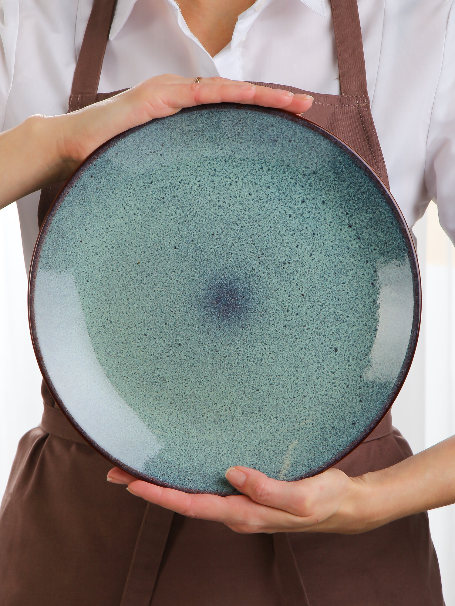 Тарелка обеденная Daniks Океан, керамика, 26.5 см, синяя круглая сервировочная для вторых блюд и закусок, HMN250724A4-DP