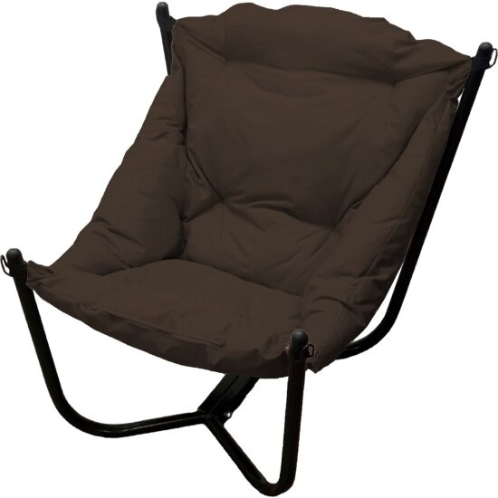 Кресло M-group ЧИЛ, черное основание, коричневая подушка