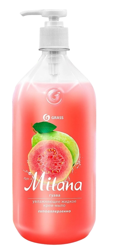 Крем-мыло GraSS "Milana" жидкое увлажняющее Гуава , 1000 мл