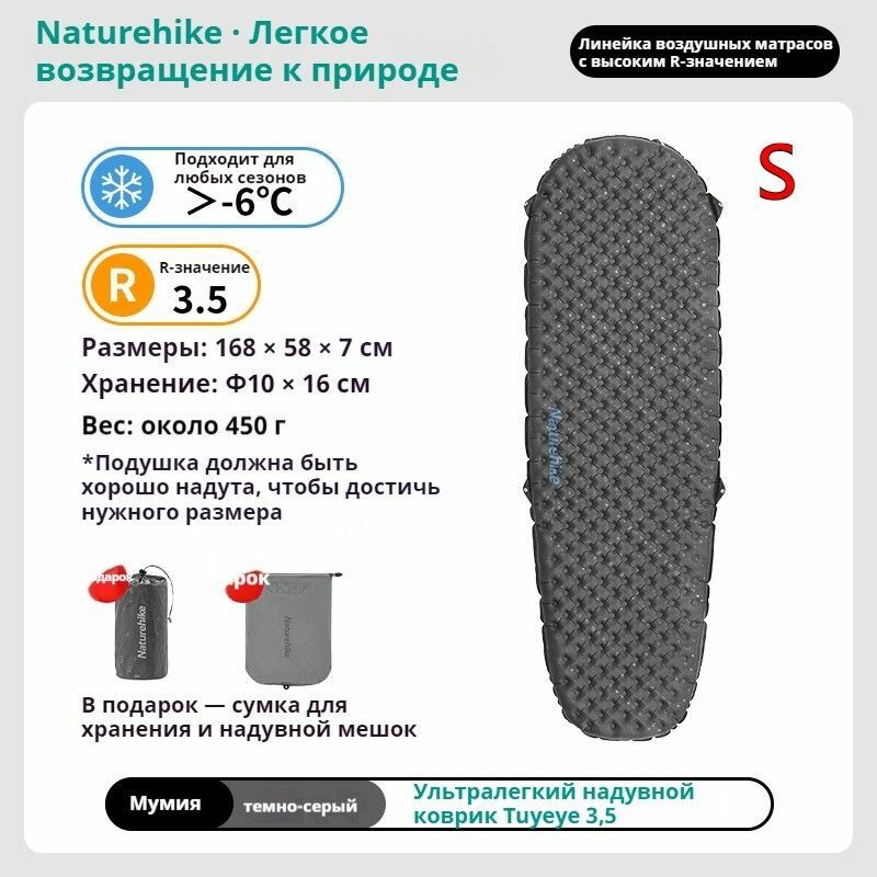 Naturehike Надувной туристический коврик CNH22DZ018
