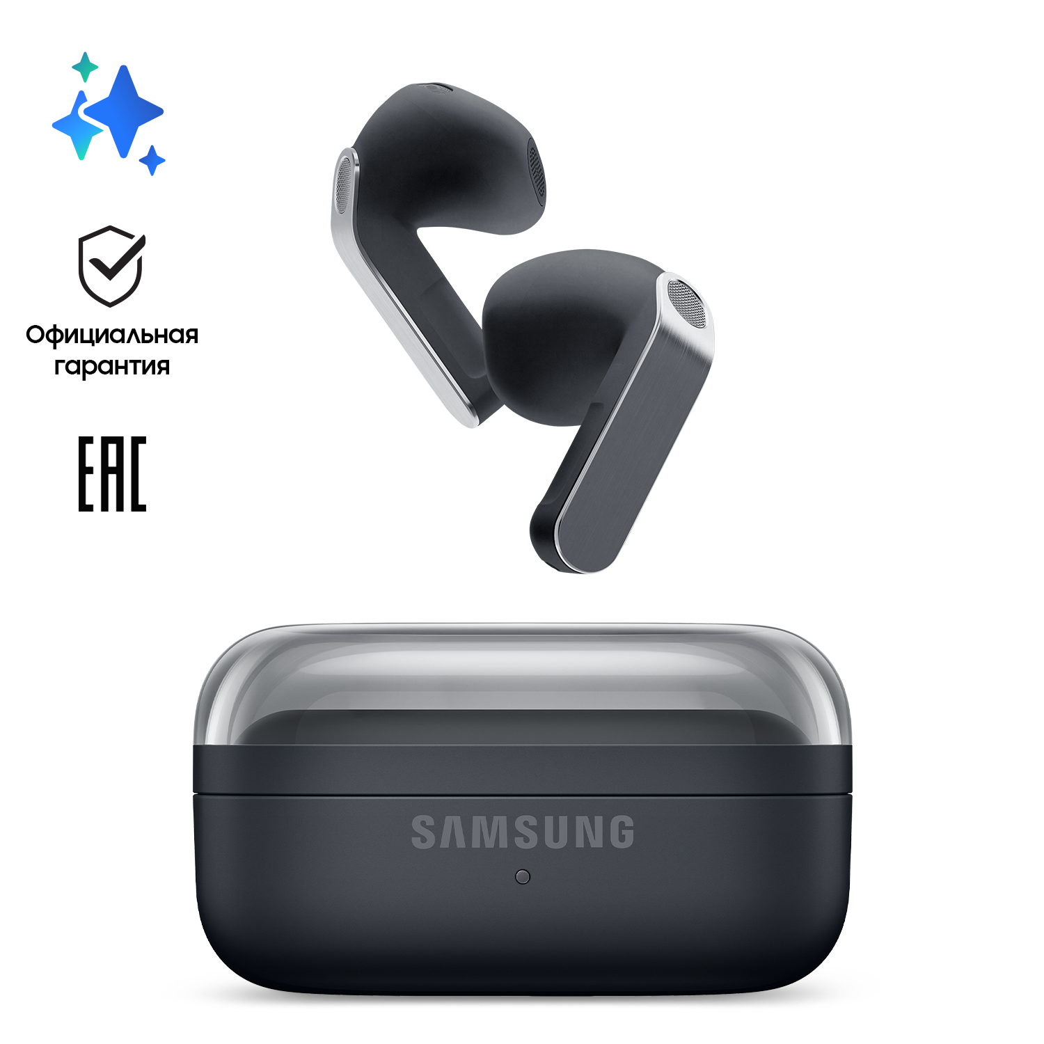 Наушники Samsung Galaxy Buds 4, Bluetooth, внутриканальные, черный [sm-r540nzkacis]