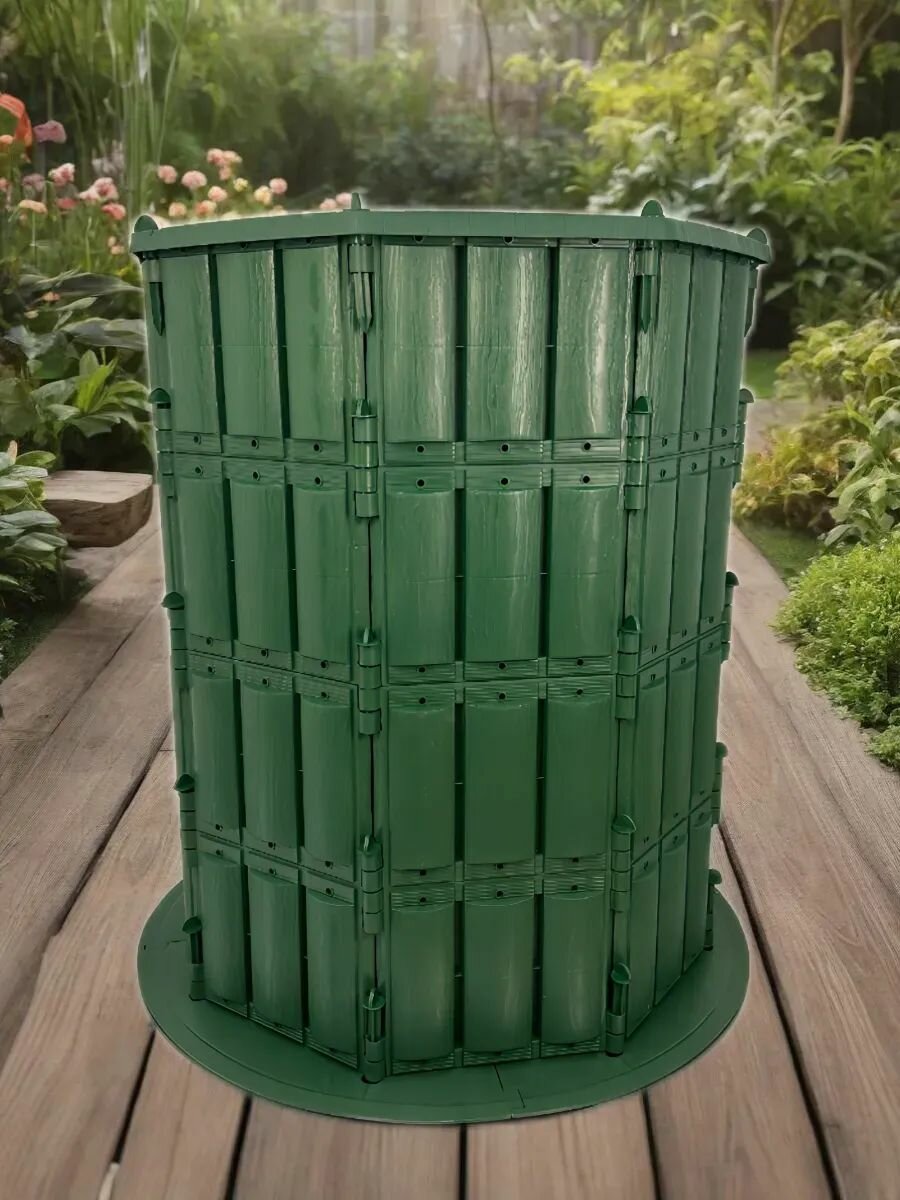 Компостер садовый с крышкой и дном, с вентиляционными отверстиями, 800л