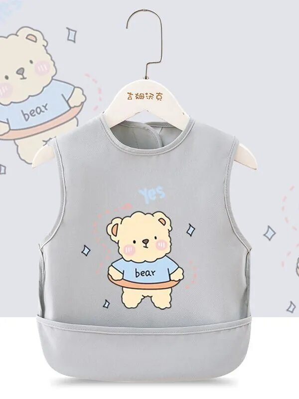 Слюнявчик водонепроницаемый с карманом для малышей, нагрудник для кормления, легко моется, детский