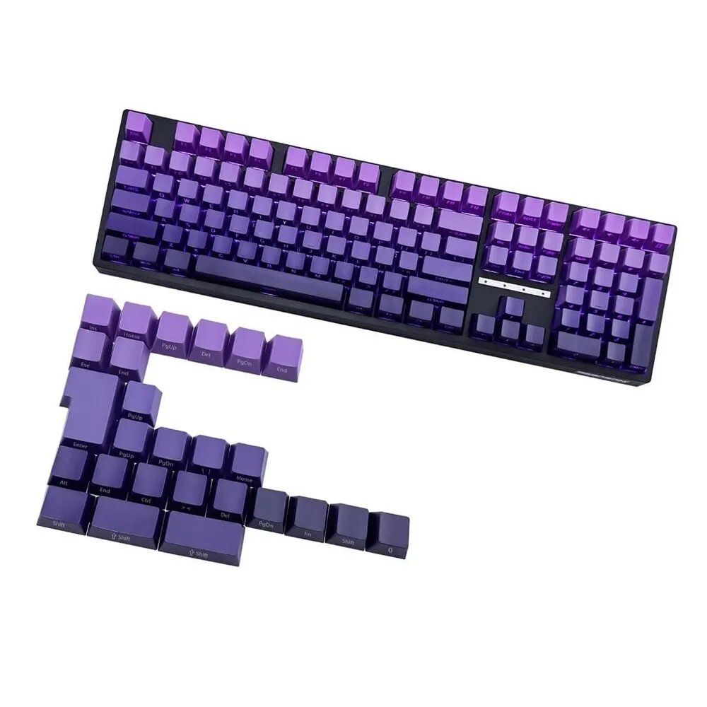 134-ключевая механическая клавиатура с боковой клавиатурой PBT, игровая, Blue Switch, пластик