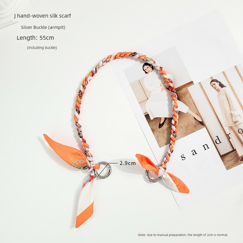 Evelyne J-Style Серебряная пряжка Подмышечный шарф для женщин Ручная вязка Роскошный шелковый шарф