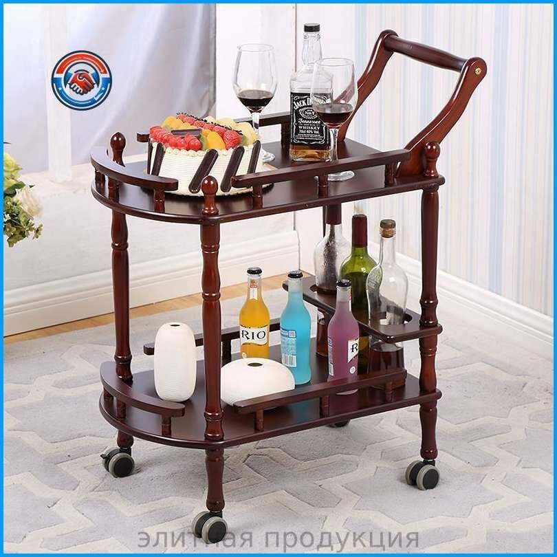 Сервировочный стол BORTEN JW105, 49х49х75 см, складной кухонный столик для дачи и дома, мобильный стол с колёсами, обеденный стол-трансформер