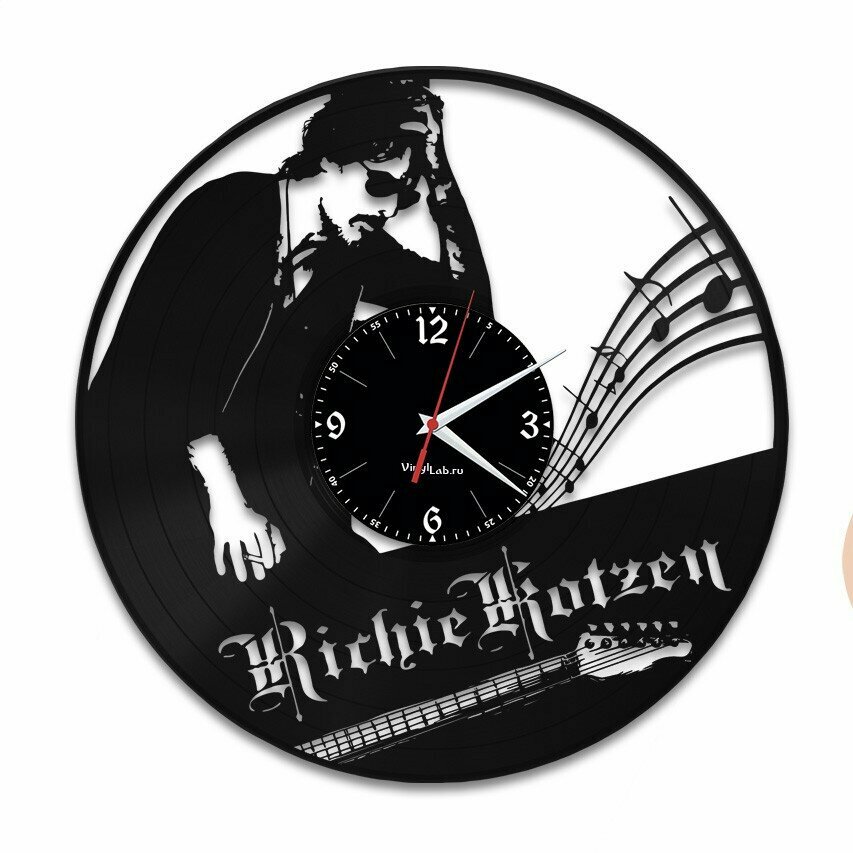 Часы из виниловой пластинки (c) VinylLab Richie Kotzen, диаметр 30 см