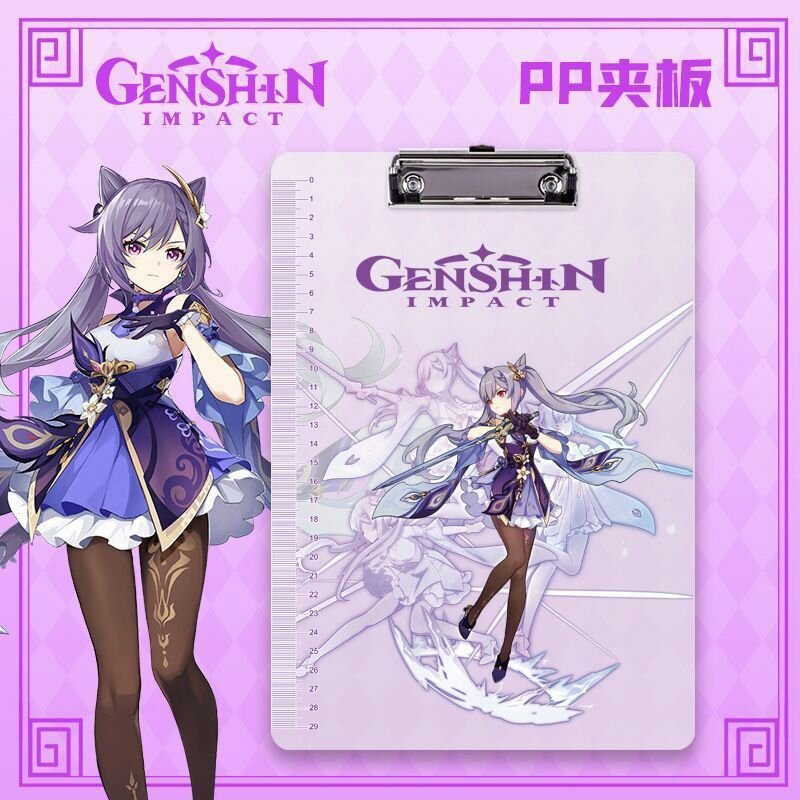 Мерчандайзинг GRSHIN по игре Genshin Impact: папка-планшет формата А4 с изображениями Сяо, Каэдэхары Казухи, Ху Тао, Райдена Сёгун, Чжунли.