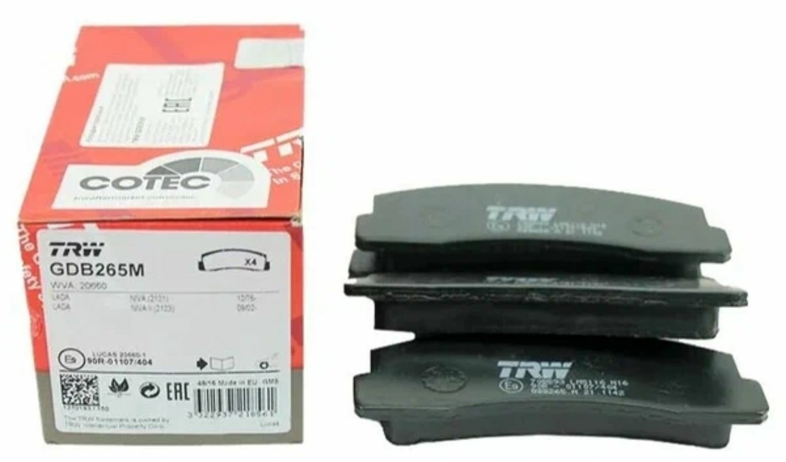 Колодка передняя ВАЗ 2121-21213, 2123 TRW TRW арт. GDB265