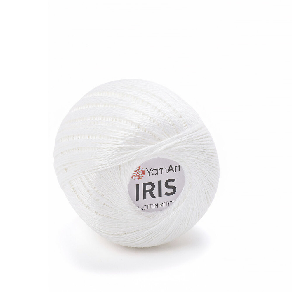 Пряжа для вязания YarnArt Iris 910 белый 2 шт 20 гр/138 м 100% мерсеризованный хлопок