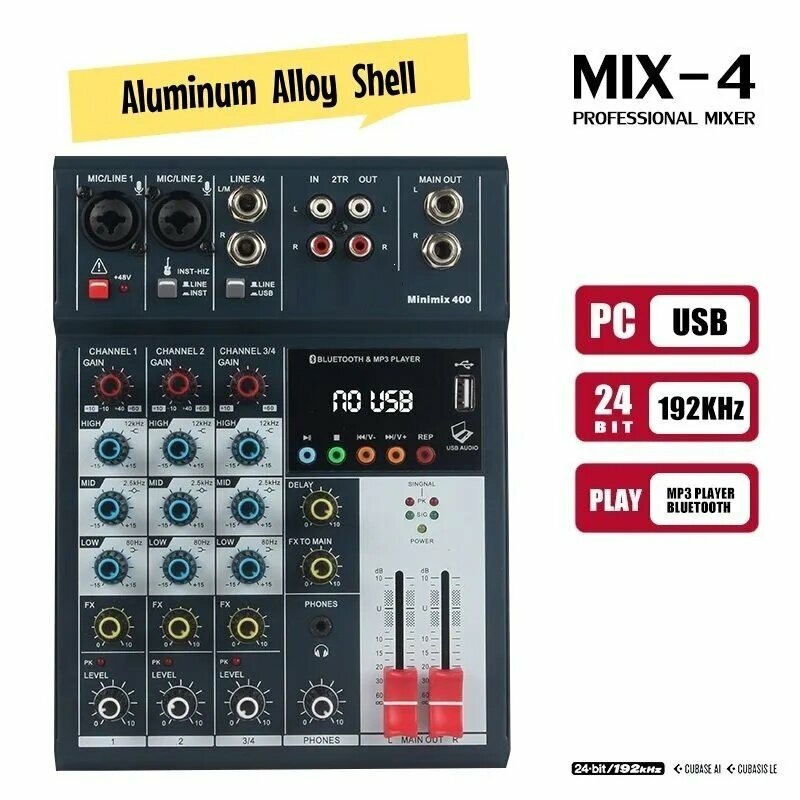 MIXER MIX400 4-канальный мини-миксер Корпус из алюминиевого сплава