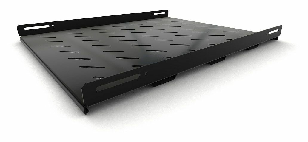 Полка стационарная Hyperline высота 1U, нагрузка 100 кг, ширина 19", глубина 650 мм, черная (TSH3H-650-RAL9004)