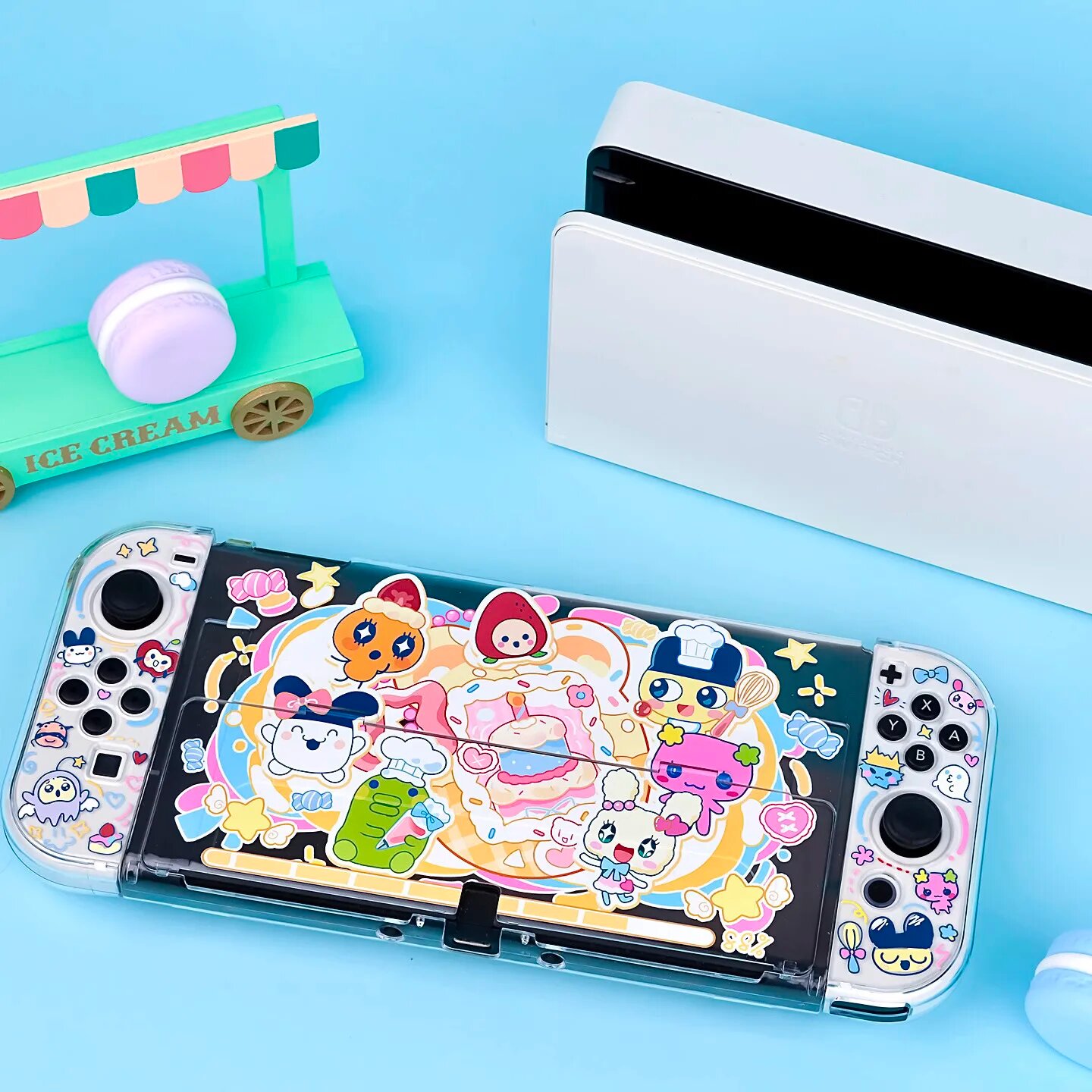 Чехол для Nintendo Switch 2, защитный чехол-накладка в стиле Tamagotchi Kawaii Anime, совместимый с док-станцией, для контроллеров JoyCon NS Switch 2 — фото 1