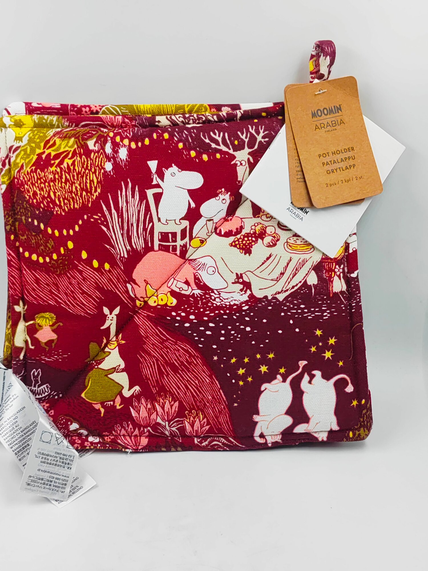 Набор прихваток Moomin Arabia "Праздинчные моменты", 2 шт, с петельками, 22x22 см