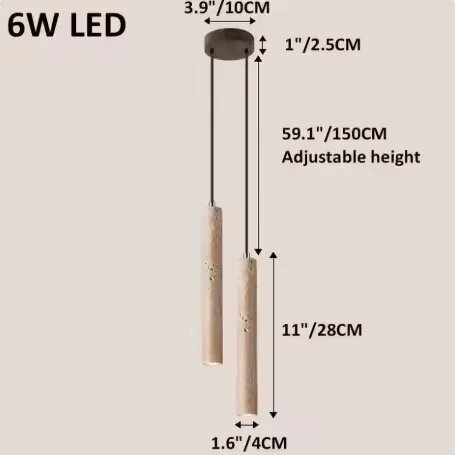 Тонкий подвесной свет Travertine Led из камня для потолка, подвесной свет для спальни, под изголовьем кровати, столовой, кухонного острова-2 X H28см