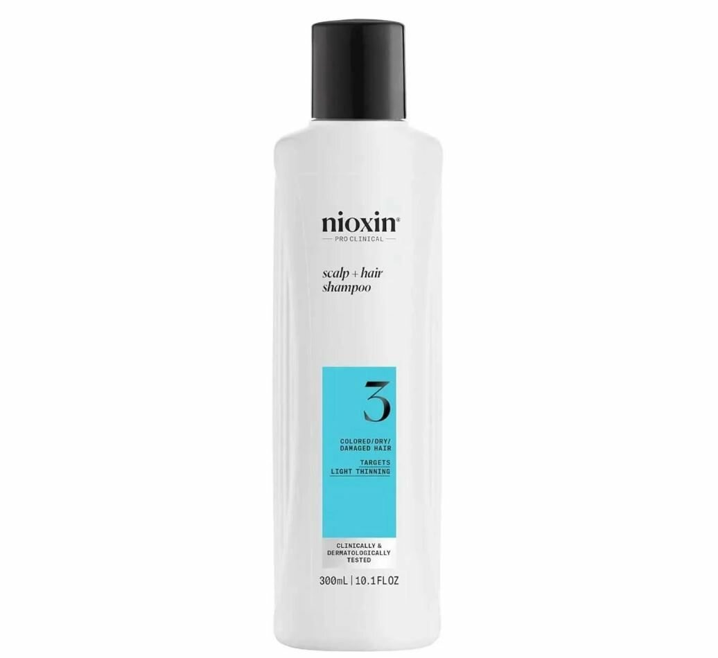NIOXIN, System 3, Step 1, Очищающий шампунь для окрашенных, склонных к выпадению волос, 300 мл