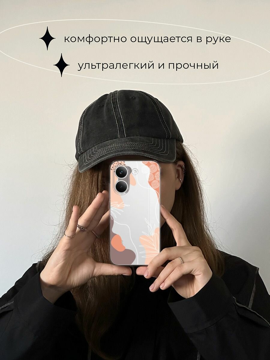 Чехол на Poco X8 Pro / Поко X8 Про с принтом Нюдовые тона, прозрачный — фото 1