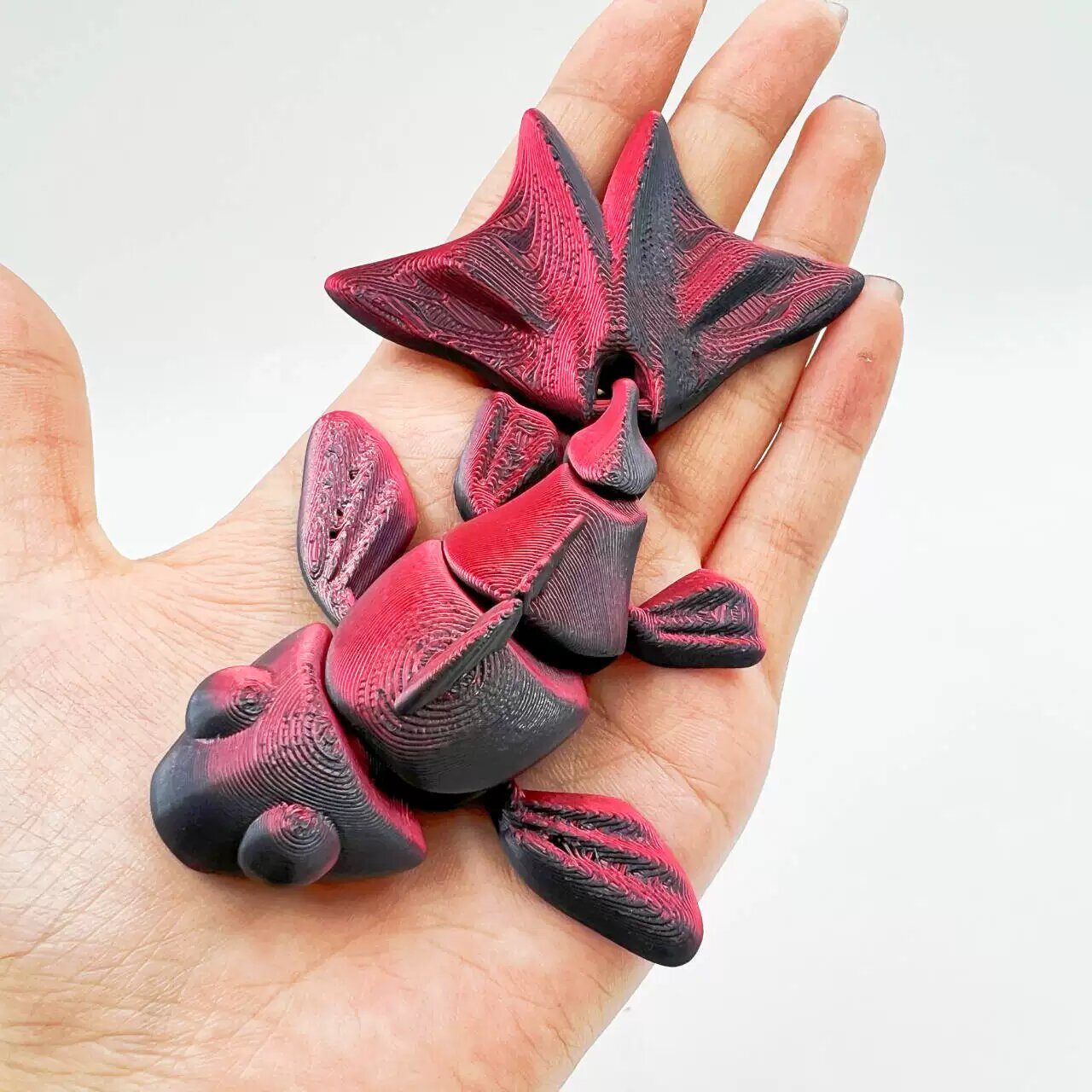 3D-печать градиент черно-красный подвижная рыбка настольная декоративная фигурка коллекционная игрушка